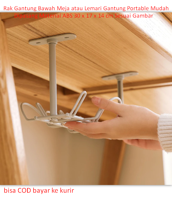 Rak Gantung Bawah Meja atau Lemari Gantung Portable Mudah Dipasang ...