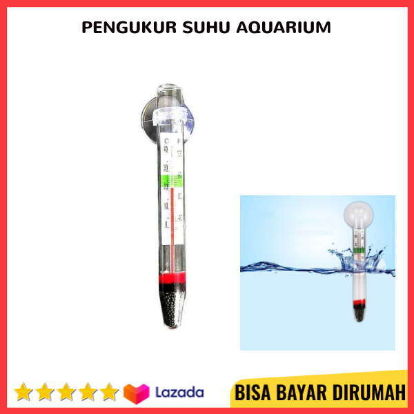 Termometer Pengukur Suhu Aquarium Glass Tube Temperature T140 ...