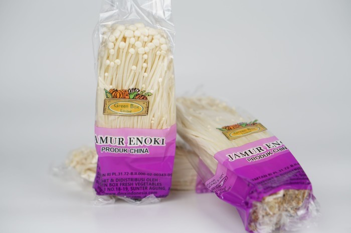 Enoki Mushroom / Jamur Enoki Fresh 100 Gram - Green Box | Lazada Indonesia