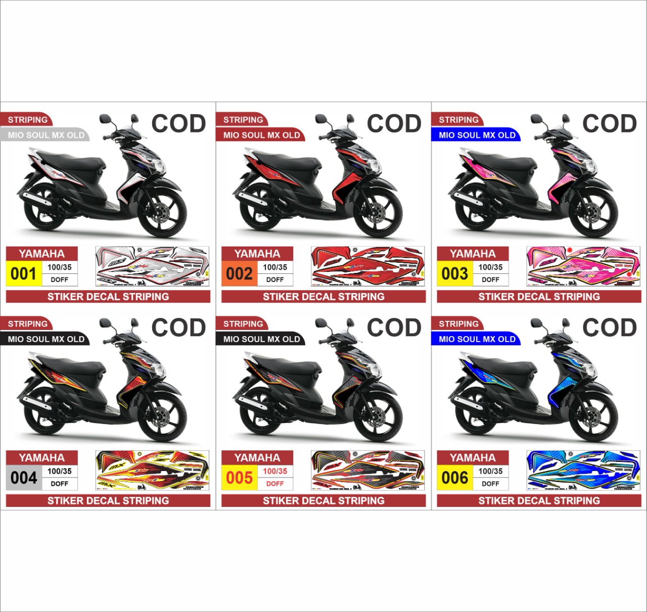 Stiker Striping Decal Yamaha Mio Soul Mx 2008-2012 Variasi 008 | Lazada ...
