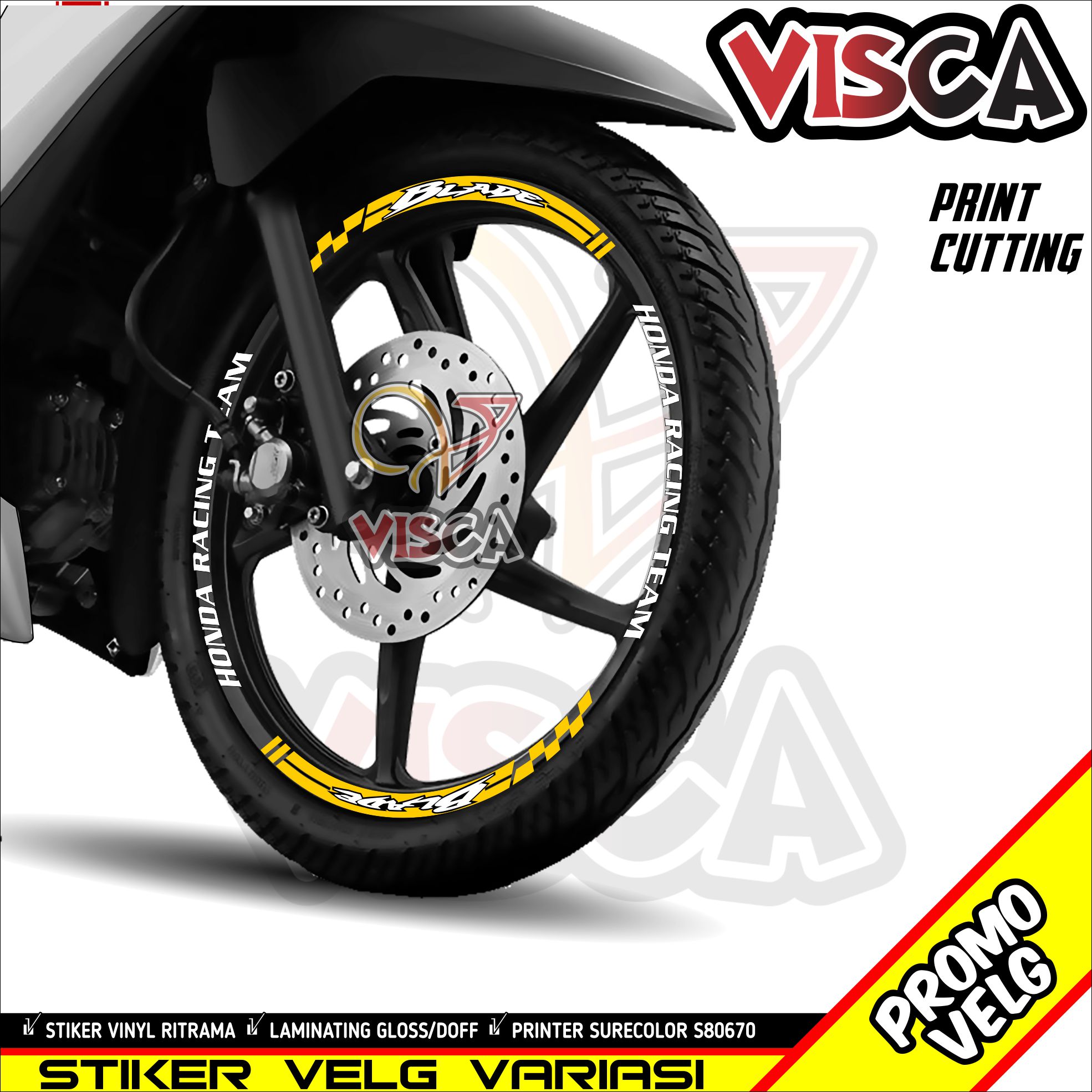 Stiker Velg List Velg Motor Stiker Velg Blade Motif Honda Racing Team ...