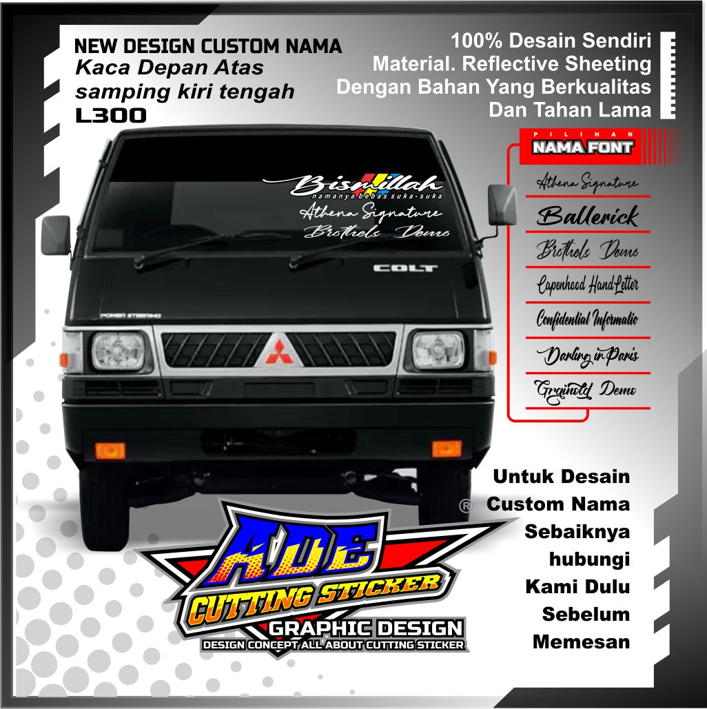 Jual cutting sticker custom nama anda || tulisan bismilah dan request ...
