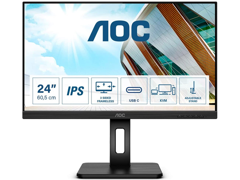 AOC 24P2C 24″ 75Hz IPS Monitor FHD + USB Tipe C, Garansi Resmi 3 Tahun ...