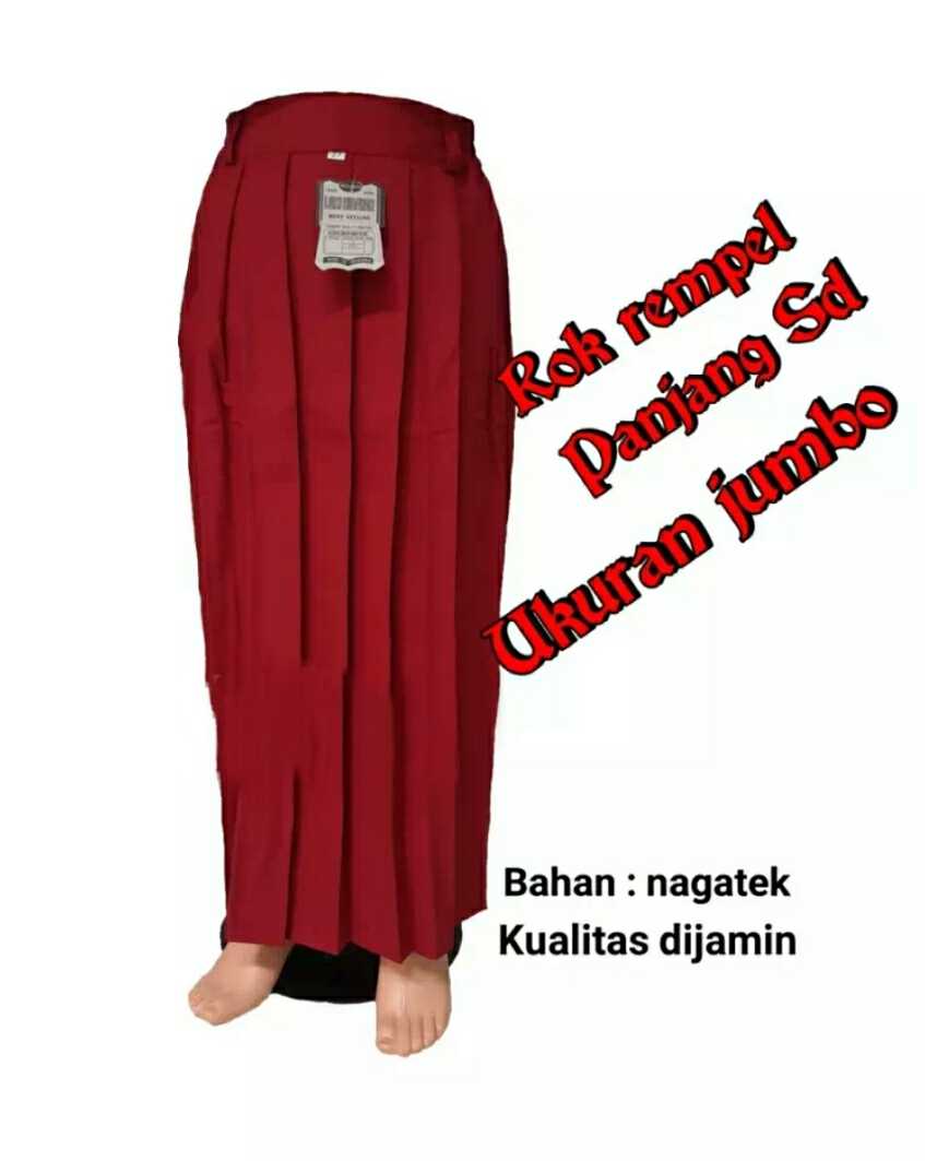 Promo Rok merah SD panjang Seragam sekolah SD Rok Rempel Bawah | Lazada ...