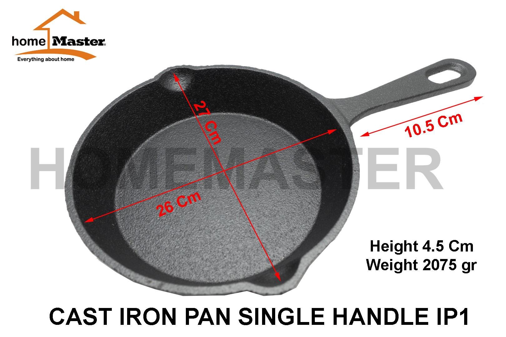 HomeMaster Cast Iron/Besi Cor Panci/Pan/Skillet/Wajan Single Handle 26 ...