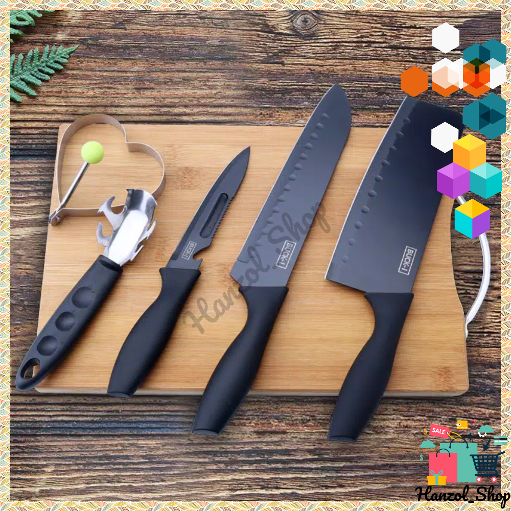 Pisau Set Buck-I / Pisau Set Black / Knife Set 5 PCS | Lazada Indonesia