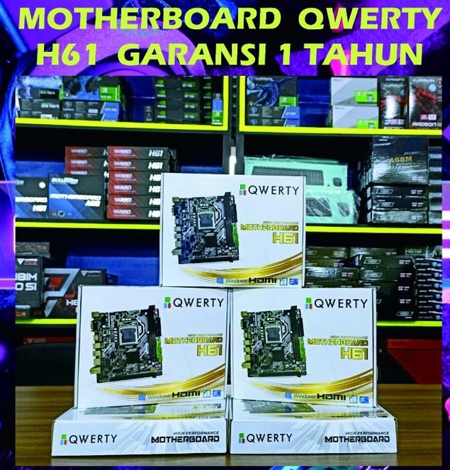 Mobo Motherboard Qwerty H61 LGA Socket 1155 Suppor NVME | Lazada Indonesia