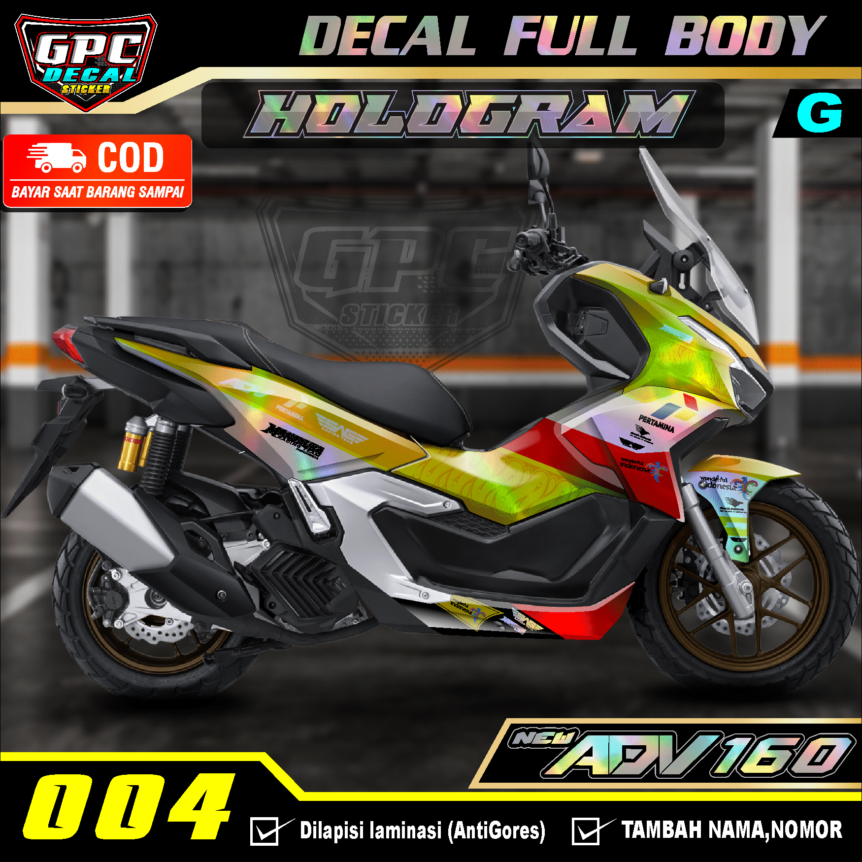DECAL STICKER VARIASI FULLBODY HOLOGRAM ADV 160 DESAIN PERTAMINA ...