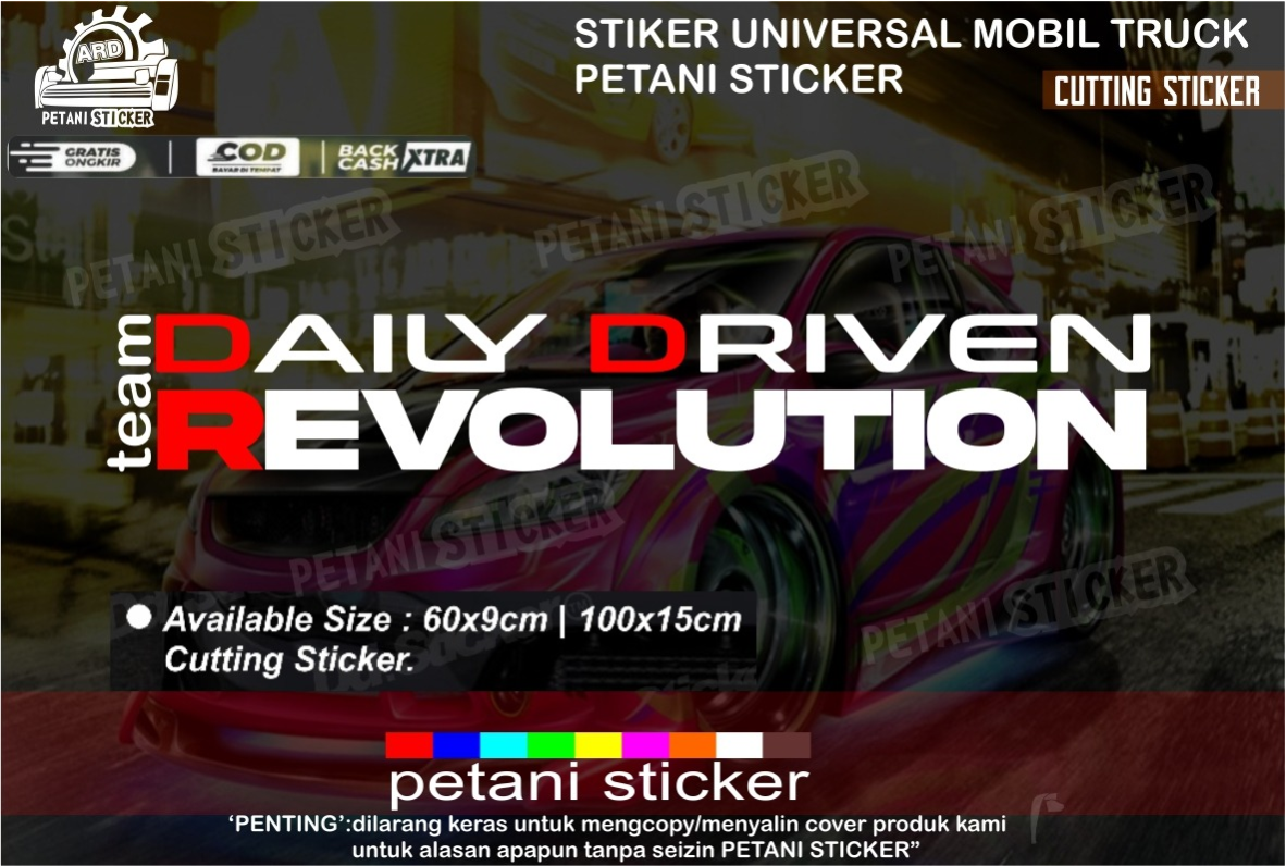 sticker kata-kata keren revolution kaca depan atau belakang tampil bois ...