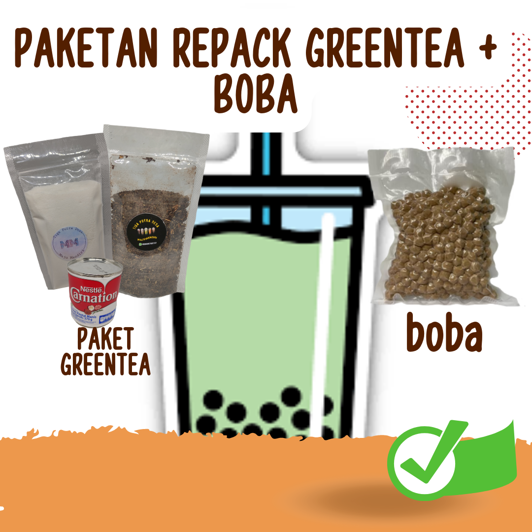 PAKETAN CHATRAMUE REPACK GREENTEA + BOBA/ PAKET MINUMAN GTEEN TEA ...