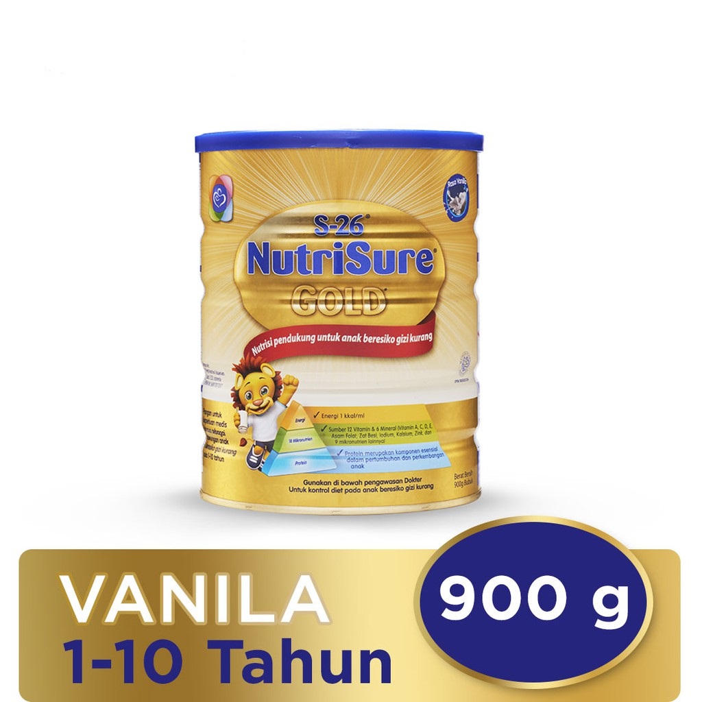 S-26 NUTRISURE Gold 900g Vanila Susu Pertumbuhan Anak 1 - 10 Tahun ...