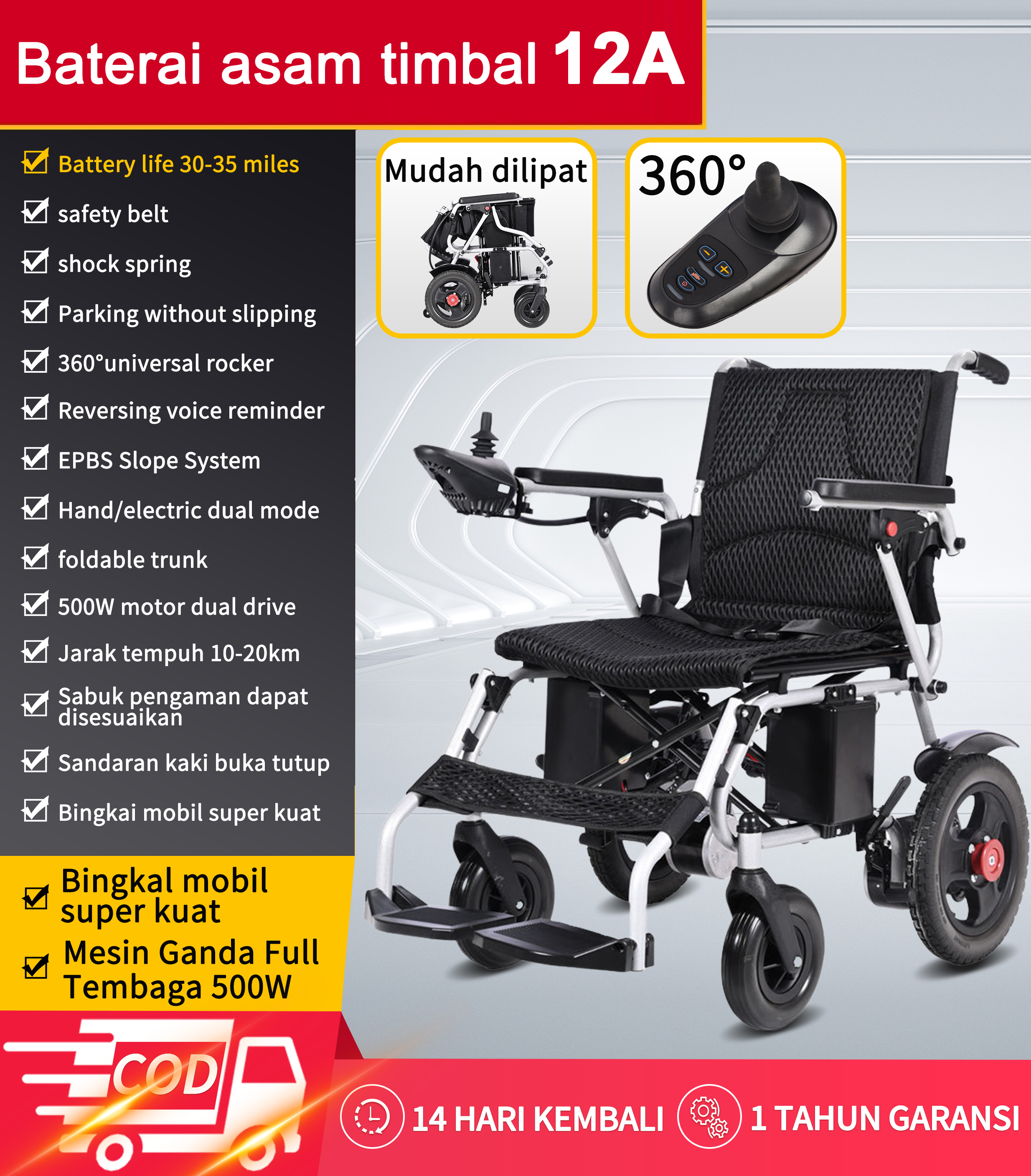 Kursi Roda Elektrik Bisa Lipat Full Otomatis / Kursi roda listrik ...