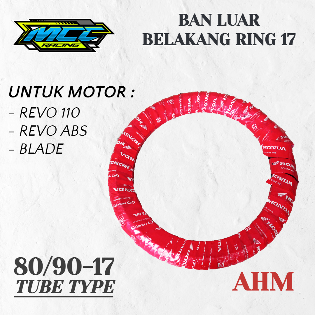 BAN LUAR REVO 110 AHM 80/90-17 TUBE TYPE BAN LUAR BELAKANG BEBEK RING ...