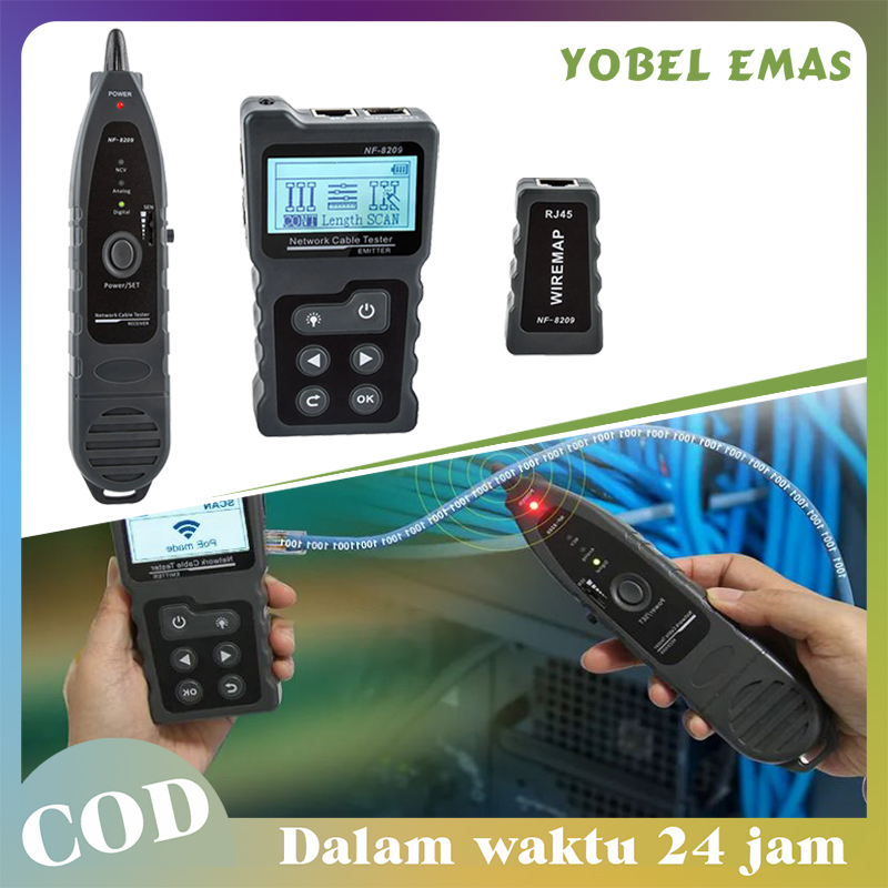 NF-8209 Cable Tracker Lan Display Measure Tester Network Length Wiremap ...