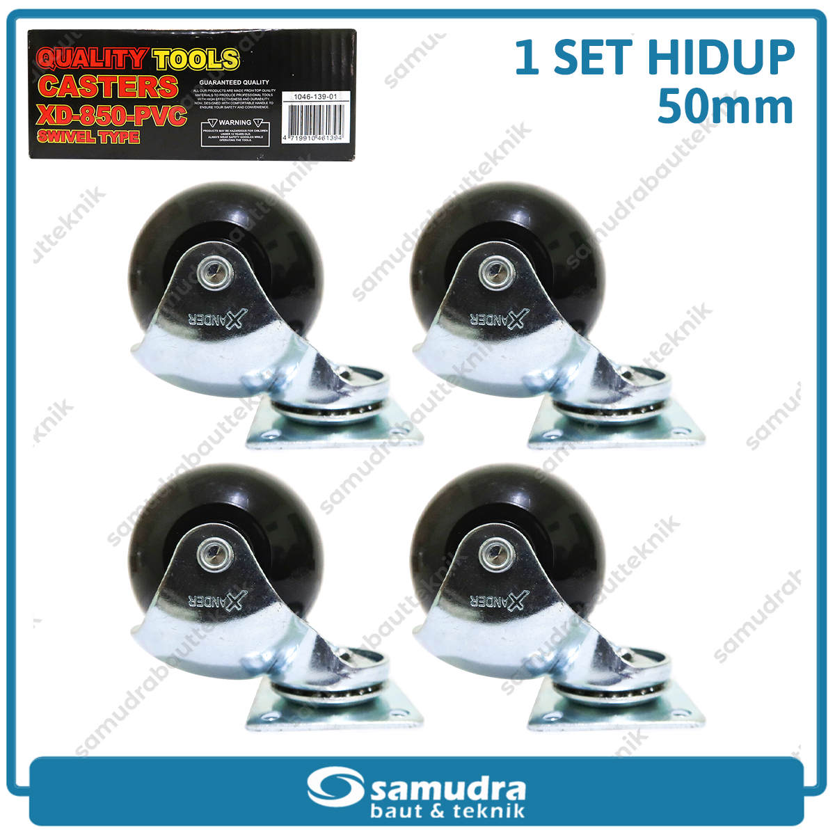 Roda Caster Bulat XANDER 4 pcs Hidup 50 mm 2" inch Sofa Kursi Hitam ...
