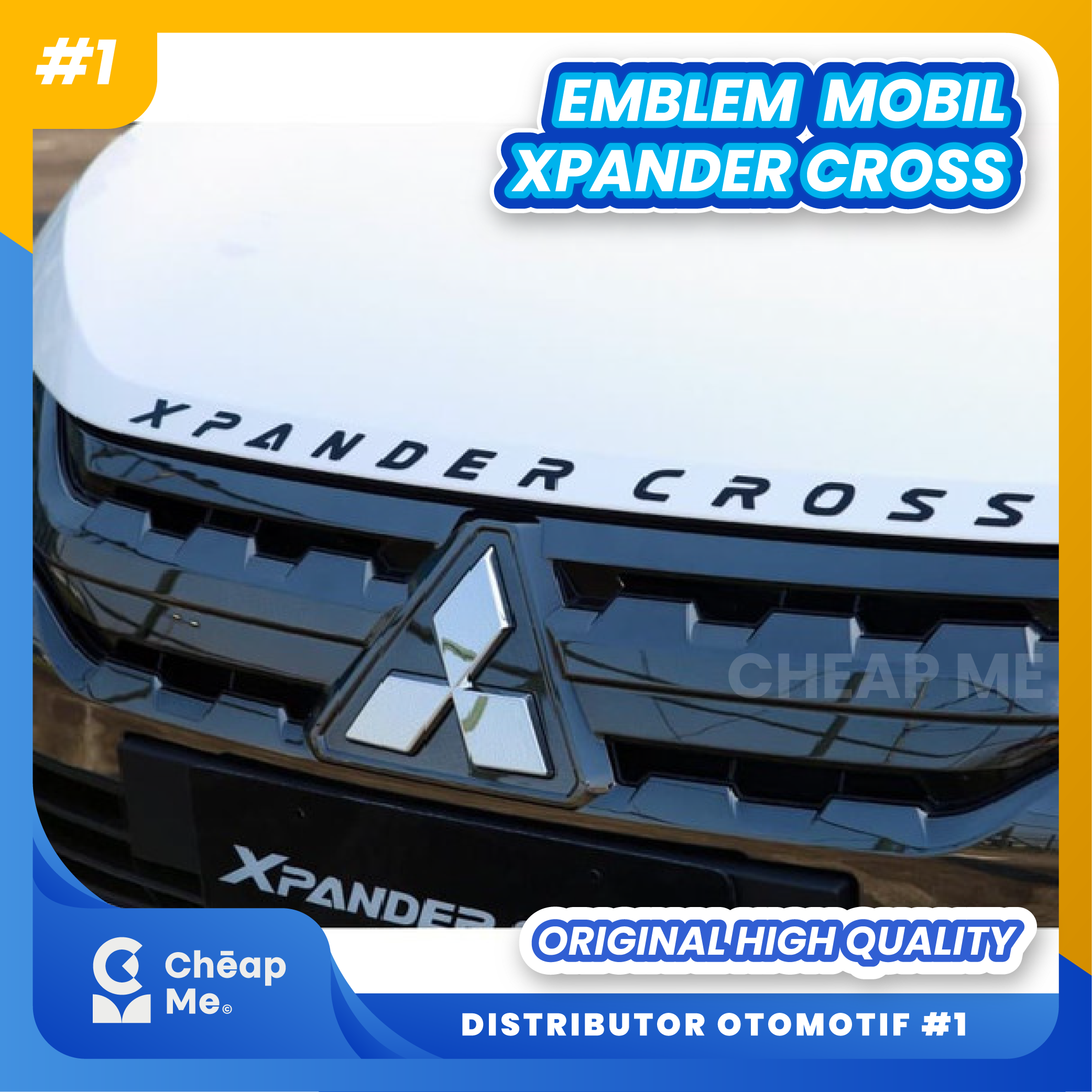 Logo Emblem XPANDER CROSS CHROME Engine Hood Di Kap Mesin Model Tulisan ...