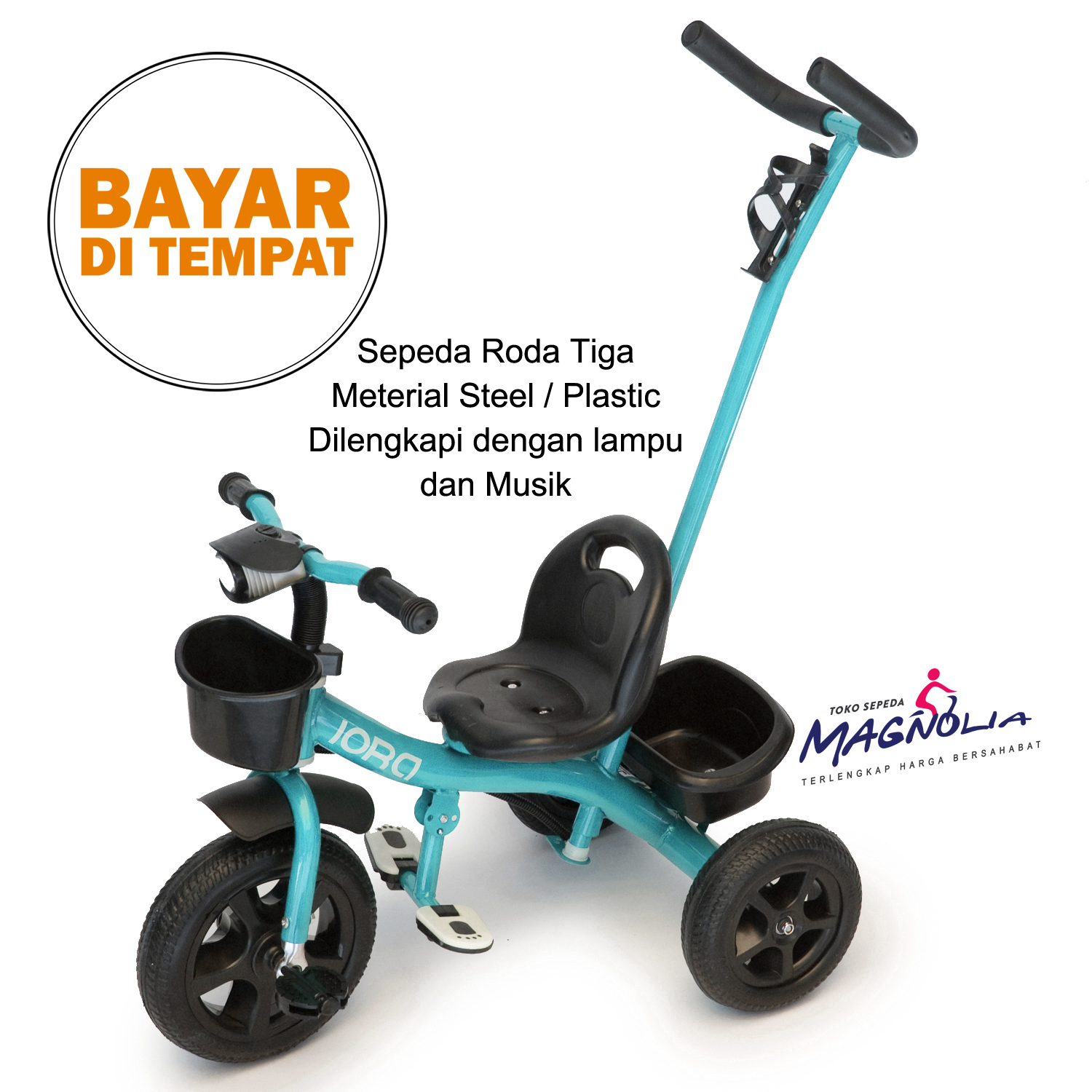 Sepeda Roda Tiga Sepeda PMB Iora Anak 1-3 Tahun dengan Musik dan Lampu ...