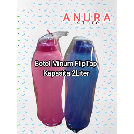 Botol Minum JUMBO 2 Liter flip top transparan / botol minum viral 2 ...