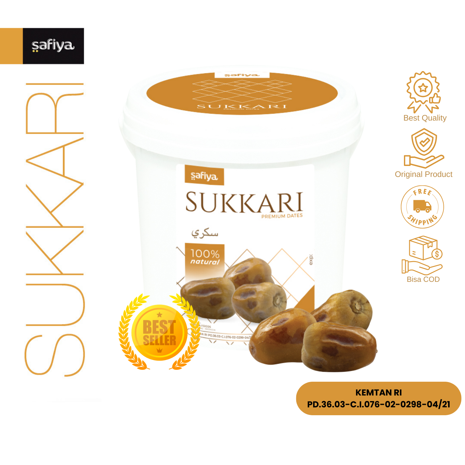 Kurma Sukari Ember 850 Gr King Dates Sukkari Authentic Safiya Food ...