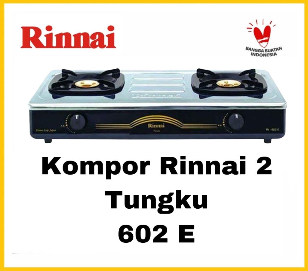 Kompor Gas Rinnai RI-602E 2 Tungku / Kompor Gas 2 Tungku RI-602E HITAM | Lazada Indonesia