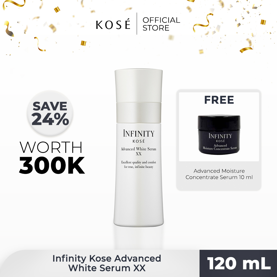 KOSE Infinity Advanced White Serum XX - 120ml + FREE Adv. Moist Conc Serum 10ml | Lazada Indonesia