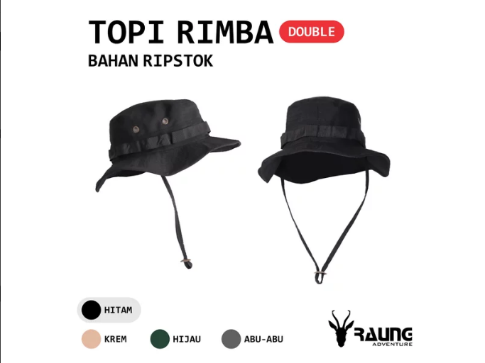 RAUNG ADVENTURE Topi Rimba - Topi Gunung - Topi Lapangan - Bahan ...