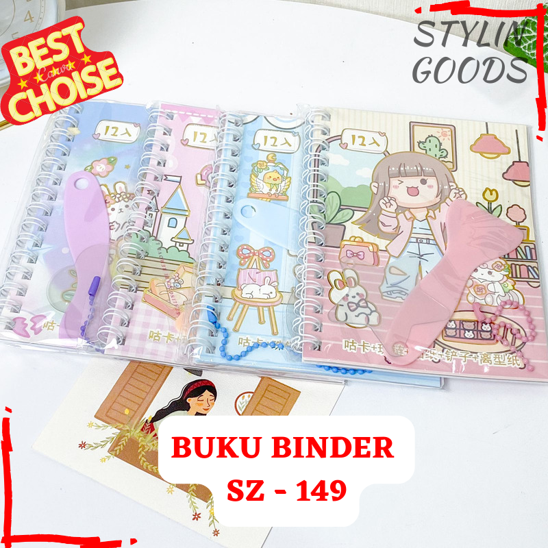 BUKU BINDER STIKER SZ - 149 SPIRAL DENGAN PERATA DAN GANTUNGAN AKRILIK ...