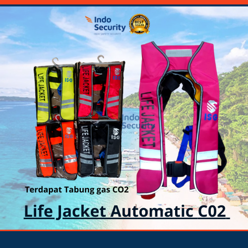 Inflatable Life Jacket Pelampung Co2 Automatic/pelampung gas ISG/Warna merah | Lazada Indonesia