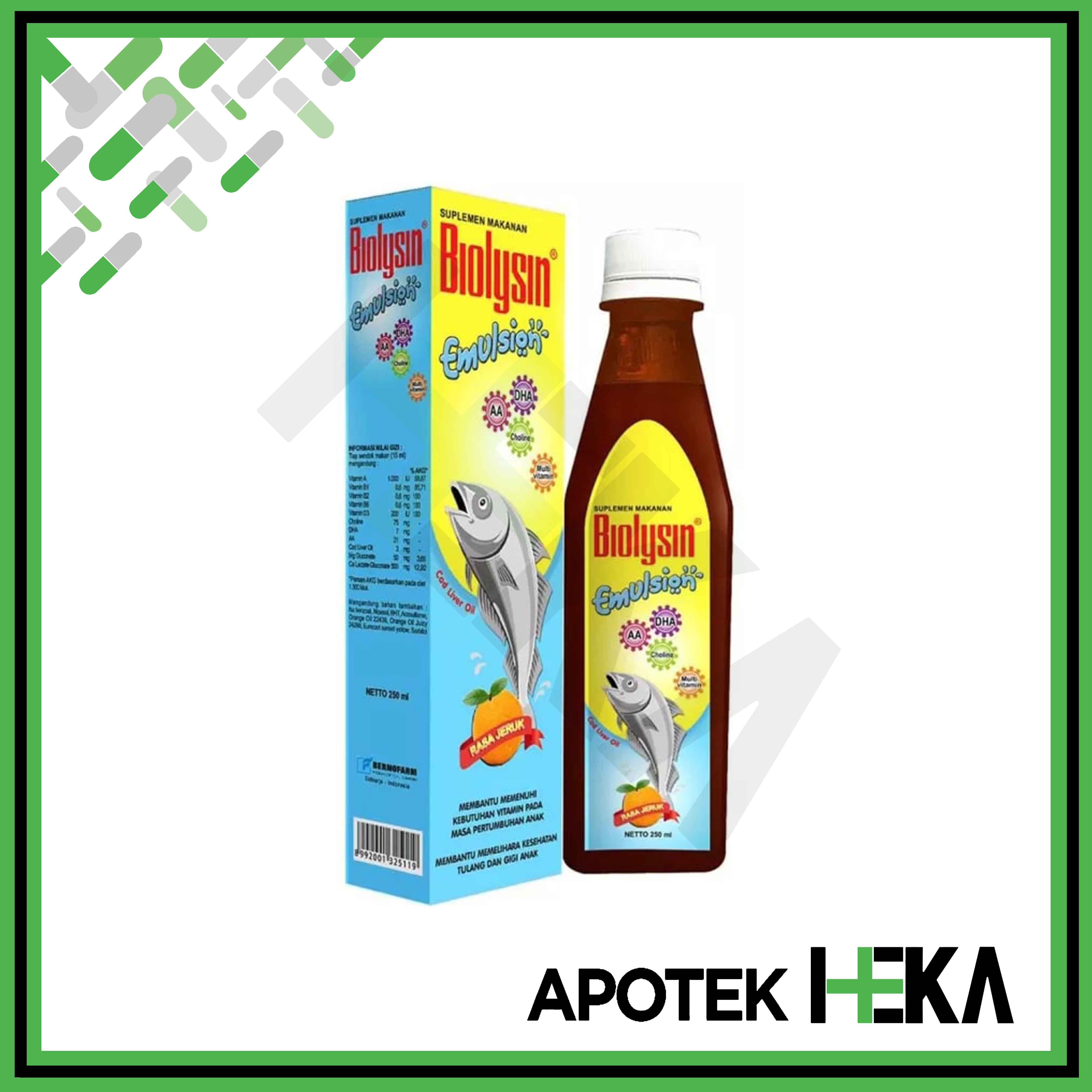 Biolysin Emulsion Botol 250 ml - Sirup Multivitamin Anak Rasa Jeruk ...
