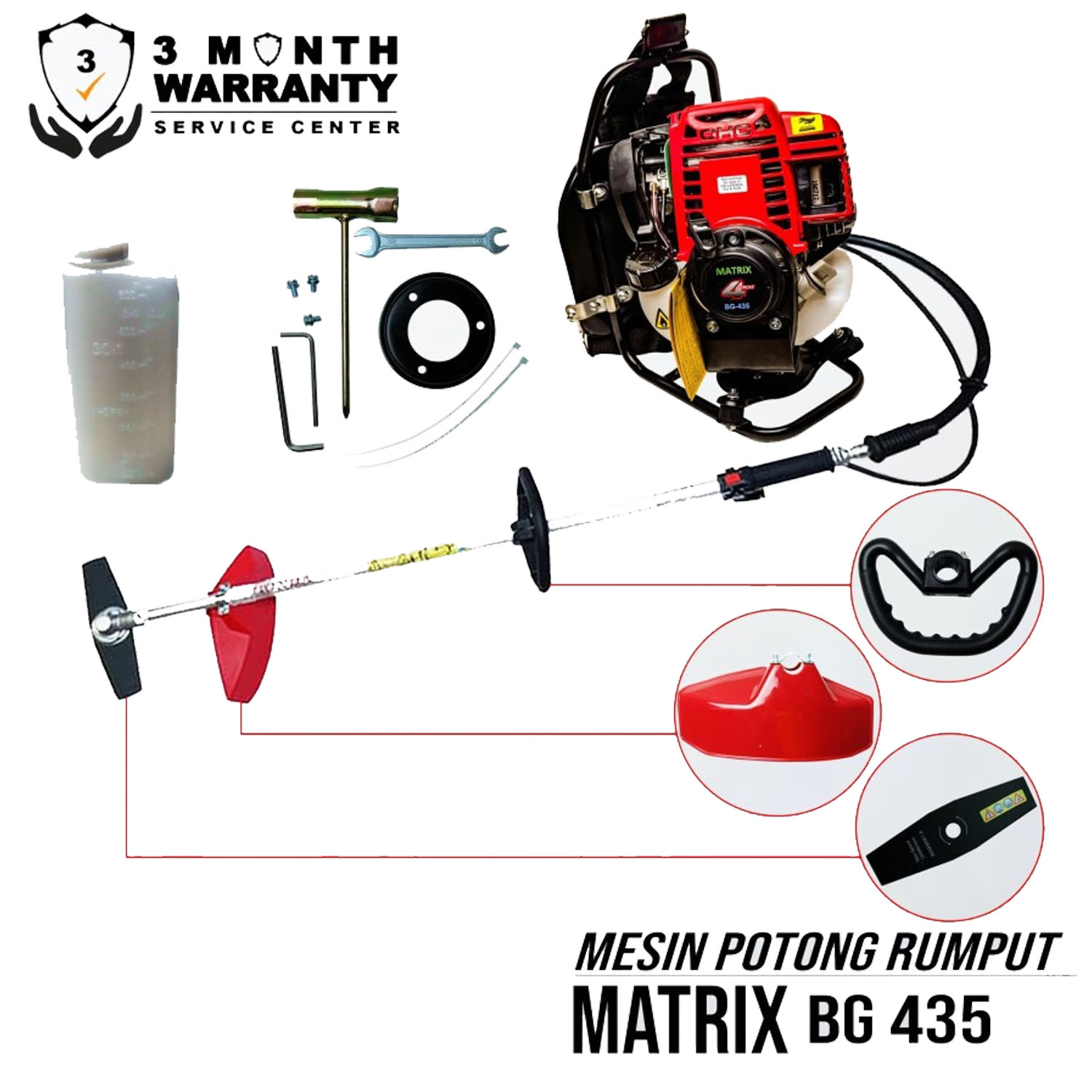 Matrix Mesin Potong Rumput Gendong BG 435 BG435 4 Tak GX 35 | Lazada ...