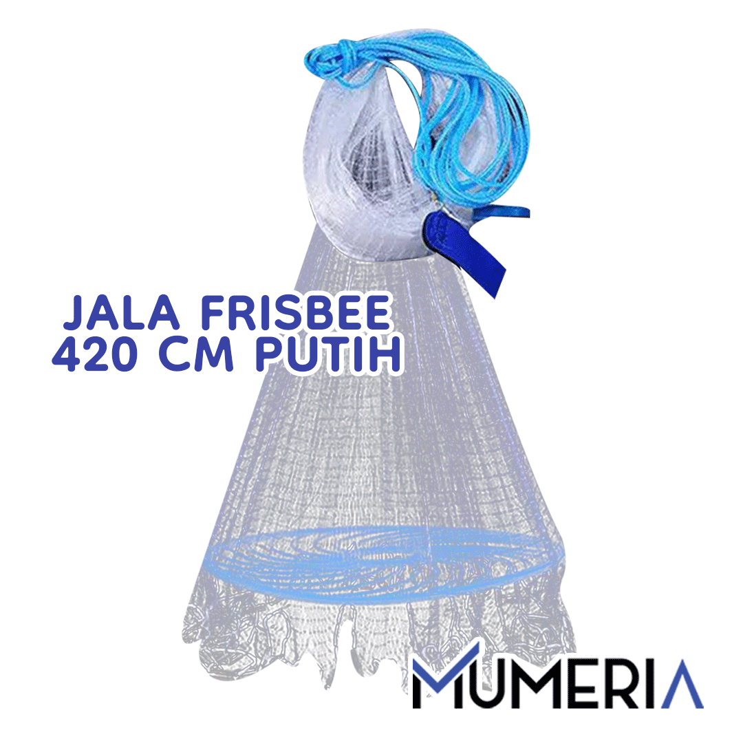 Jala Jaring Lempar Frisbee 420 cm Benang Monofilamen Putih Mesh Pancing ...