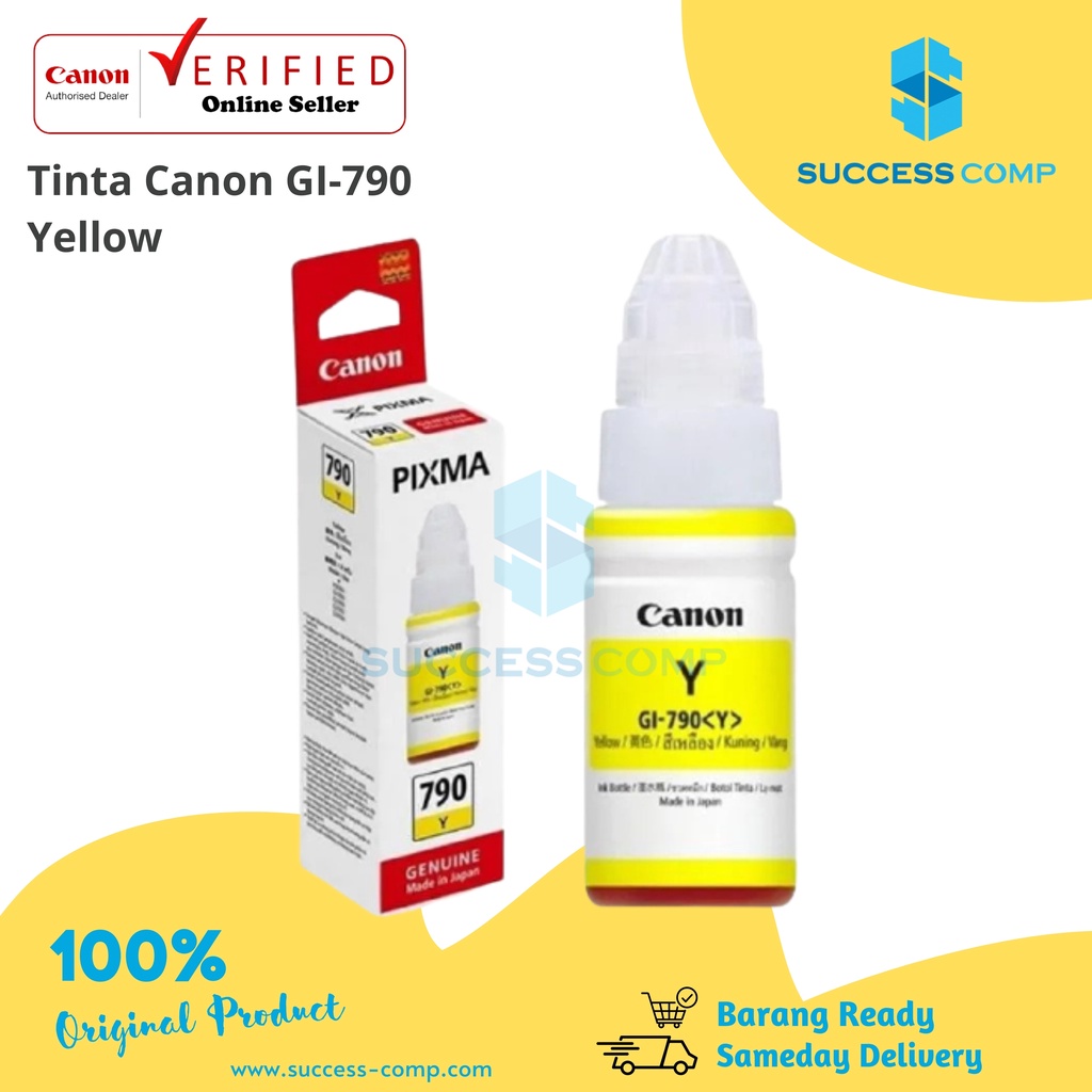 Tinta Printer Canon GI - 790 ( Yellow ) Original | Lazada Indonesia