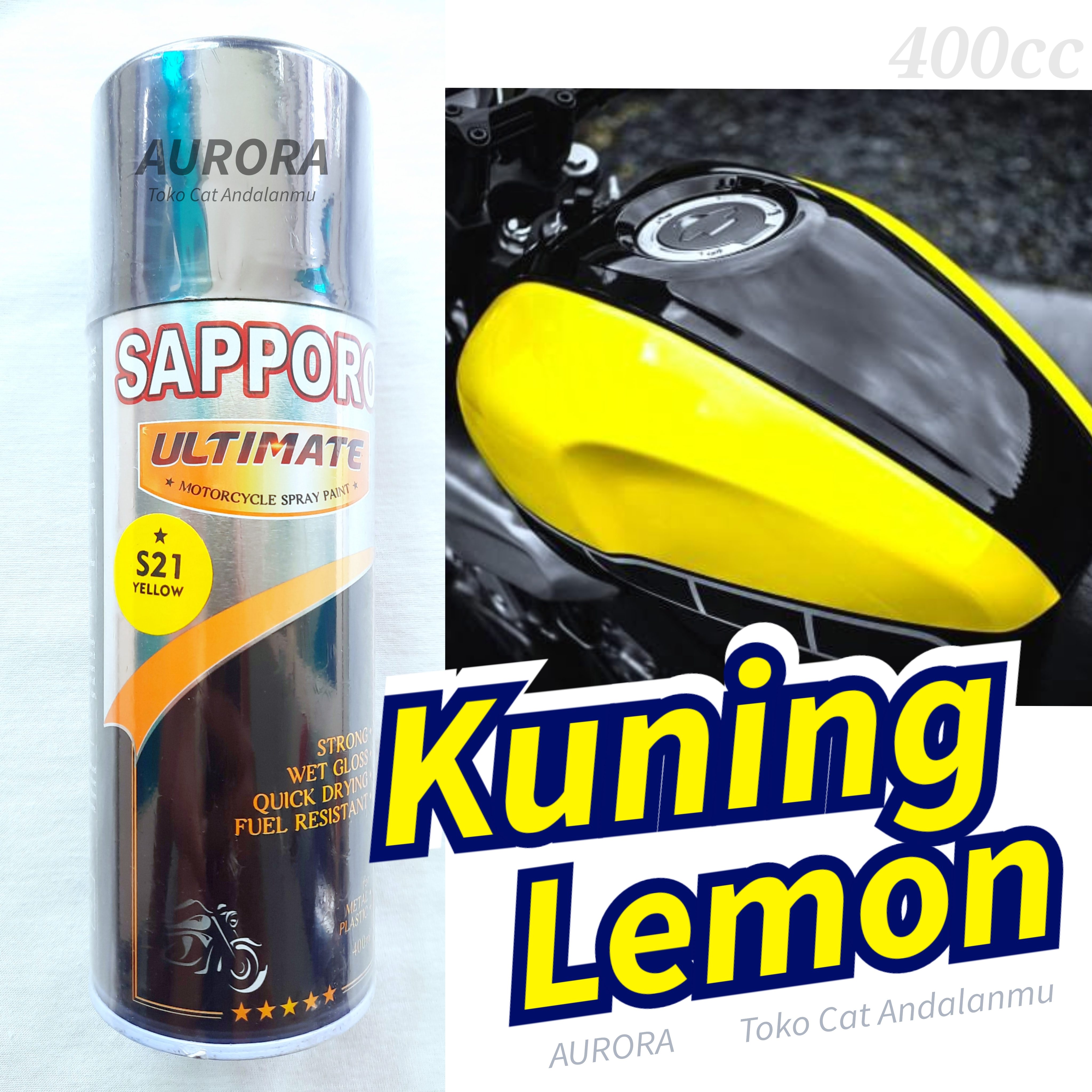 Cat Kuning Lemon SAPPORO ULTIMATE Yellow S21 Solid Polos Saporo Ultimet ...