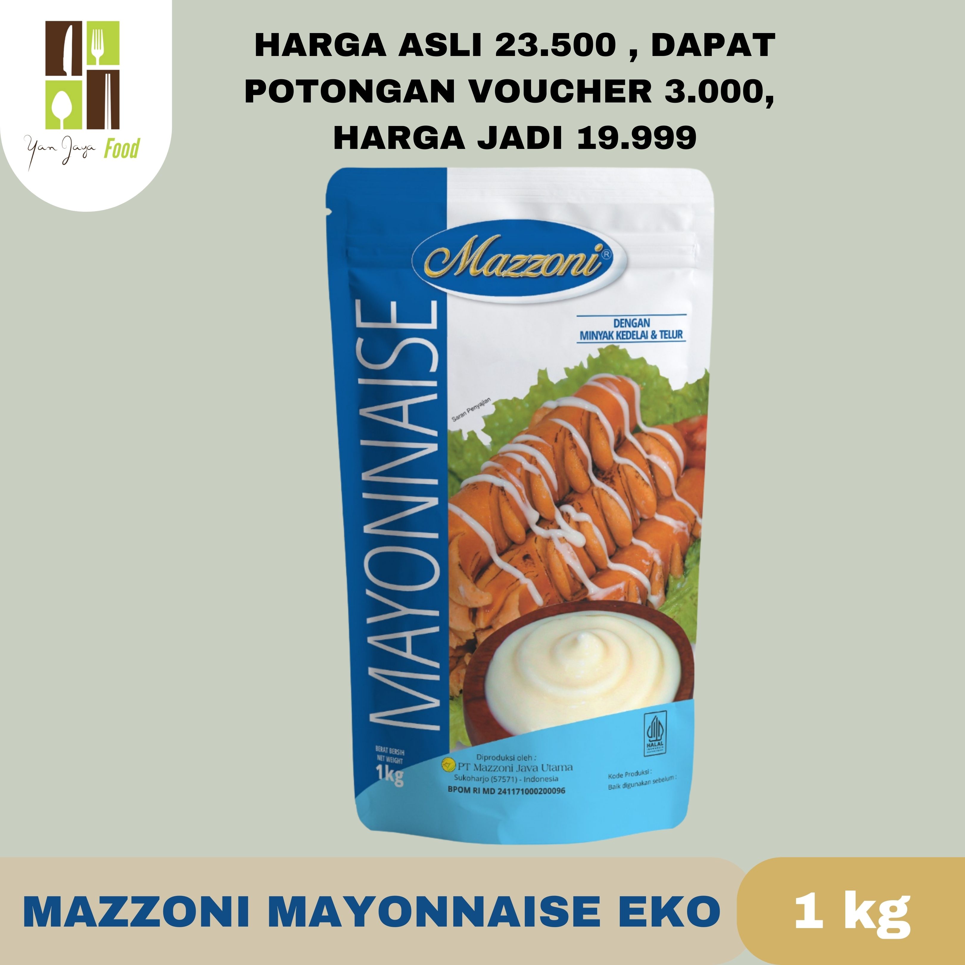 Mazzoni Mayonnaise / Mayonaise / Mayo / Mayonais Ekonomis 1Kg | Lazada ...