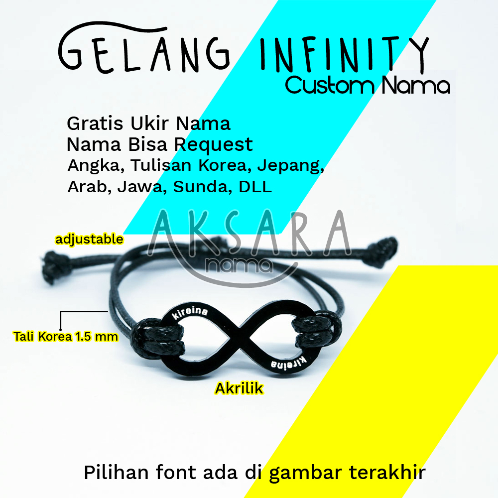 Gelang Nama model Infinity, bisa request nama sendiri | Lazada Indonesia