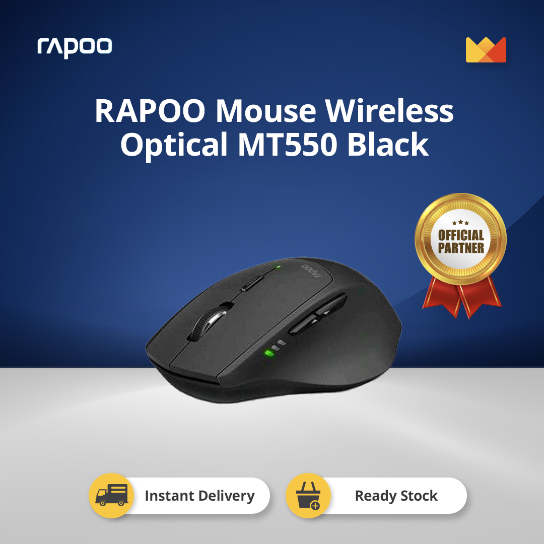 RAPOO Mouse Wireless Optical MT550 Black | Lazada Indonesia
