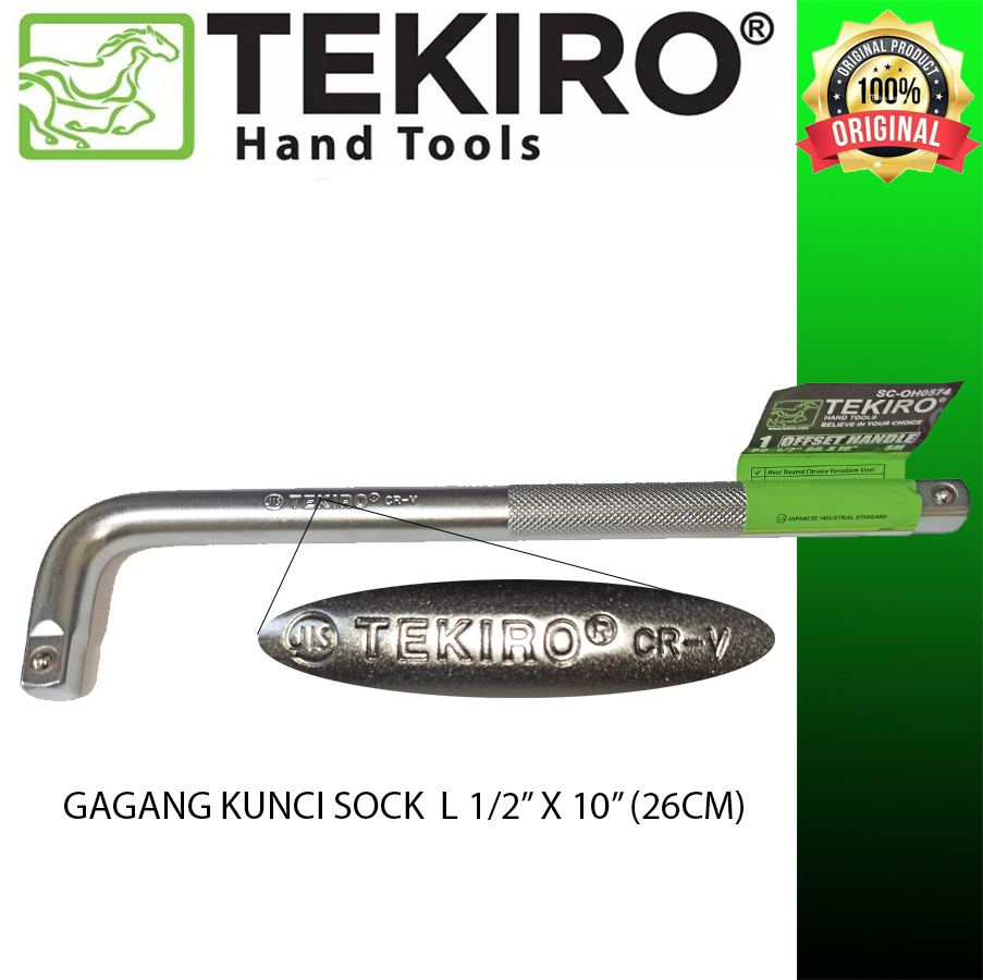 ORIGINAL TEKIRO Stang Gagang Pegangan Sambungan sock L DR 1/2" Panjang ...