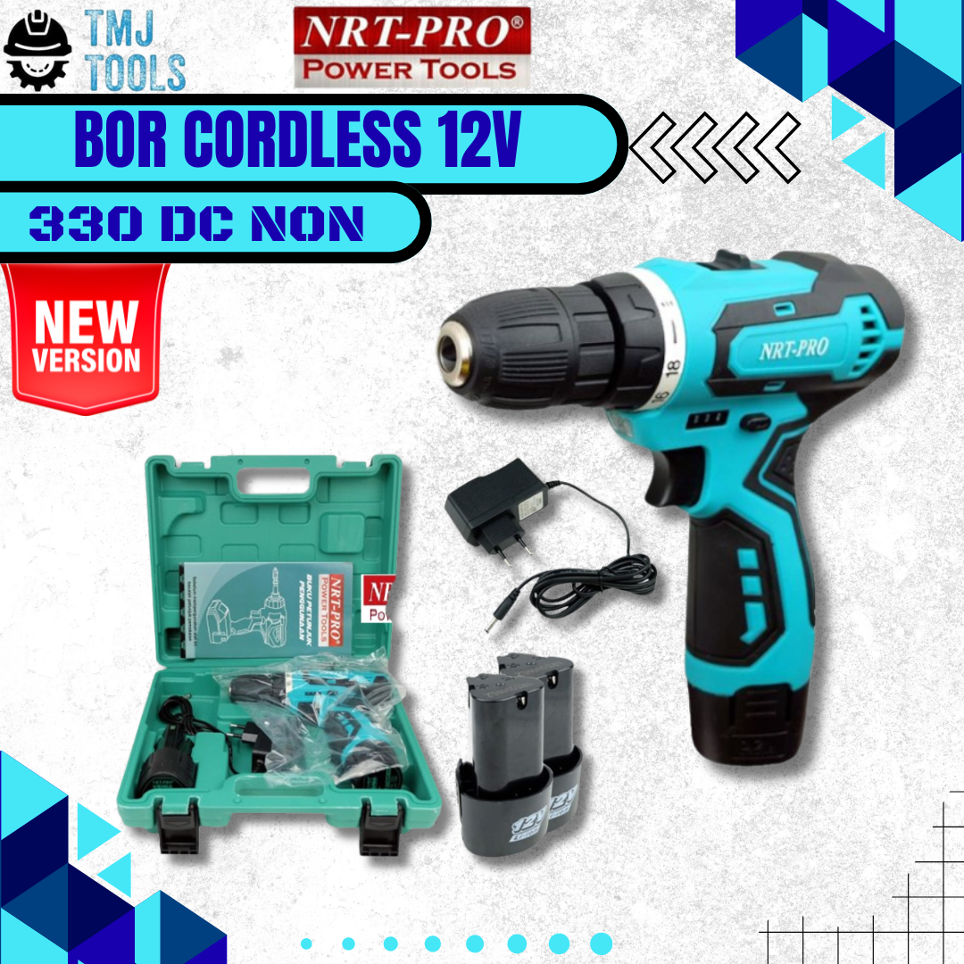 New Mesin Bor Cordless Drill Screwdriver Nrt Pro Dc 330 Bor Baterai 2