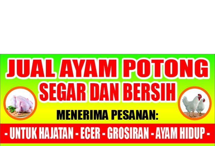 SPANDUK BANNER JUAL AYAM POTONG SEGAR UKURAN 250X70CM BISA REQUEST ...