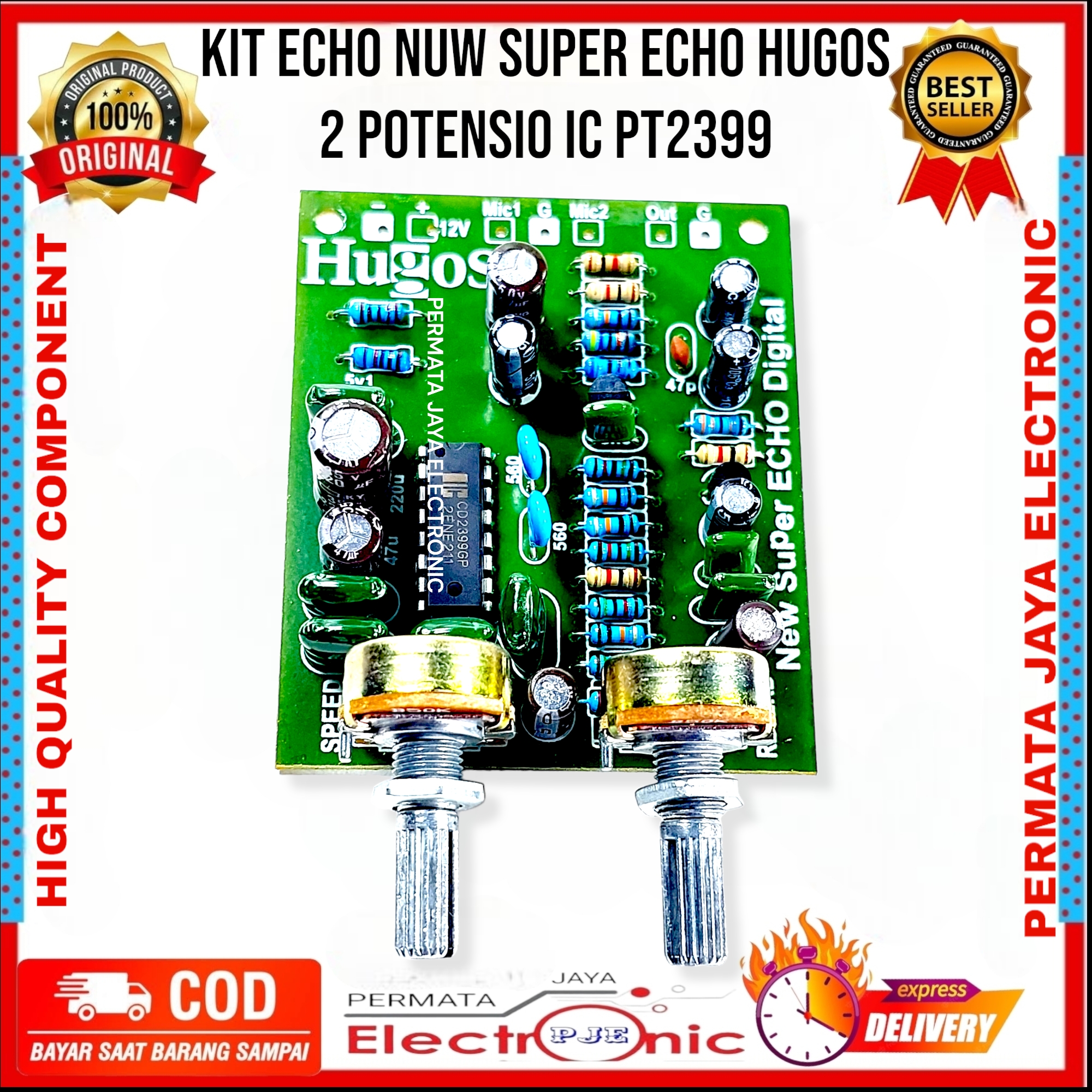 Kit Echo Digital NEW HUGOS REVERB 2 POTENSIO IC PT2399 | Lazada Indonesia