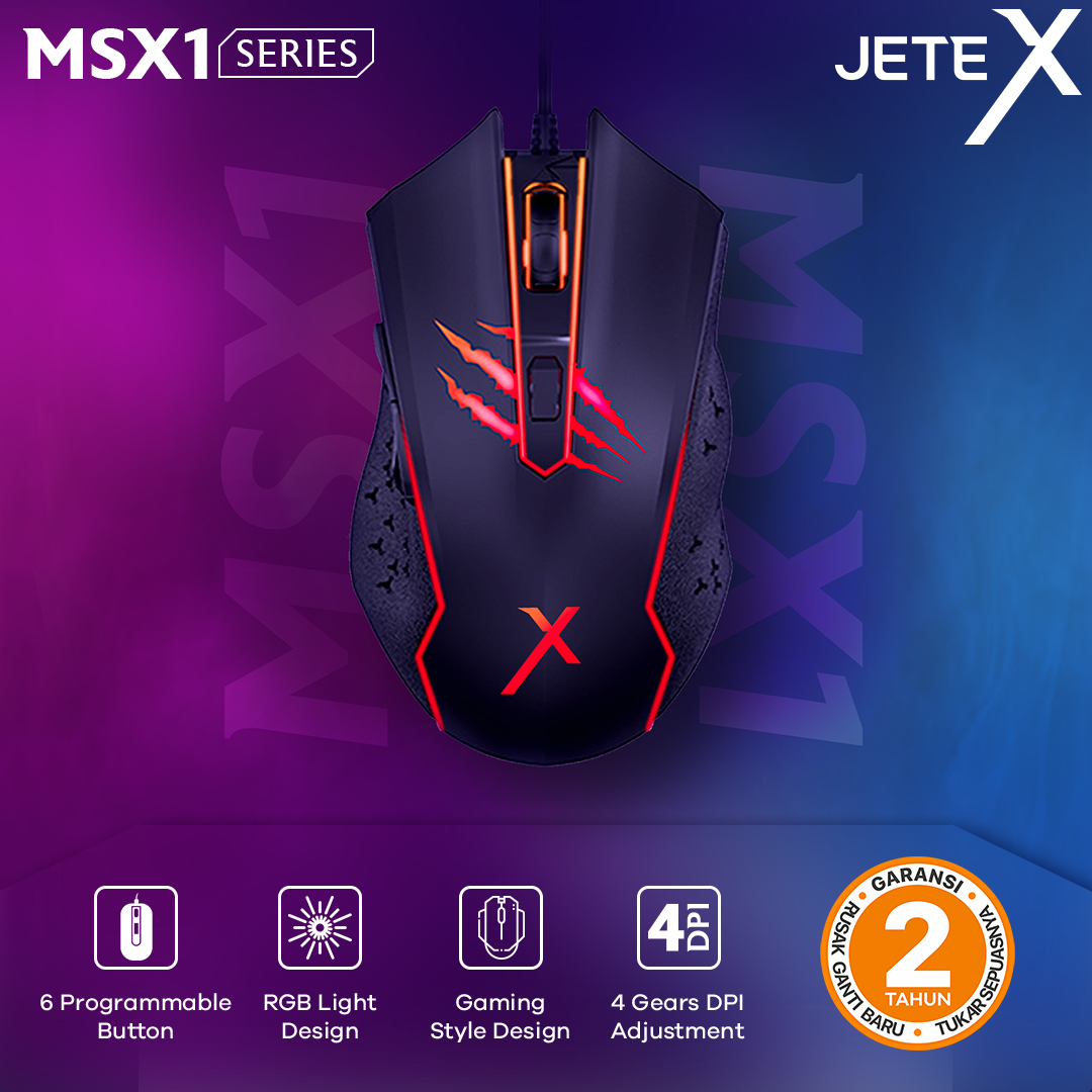 JETE X MSX 1 Gaming Mouse Gaming RGB JETE MSX1 - Garansi 2 Tahun ...