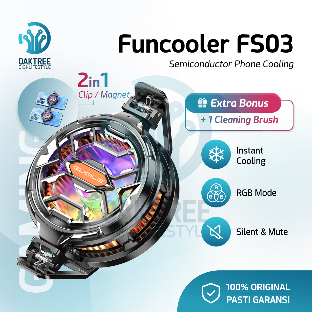 Oaktree Funcooler FS03 Fan Cooler HP Pendingin HP Tablet Cooling Fan | Lazada Indonesia