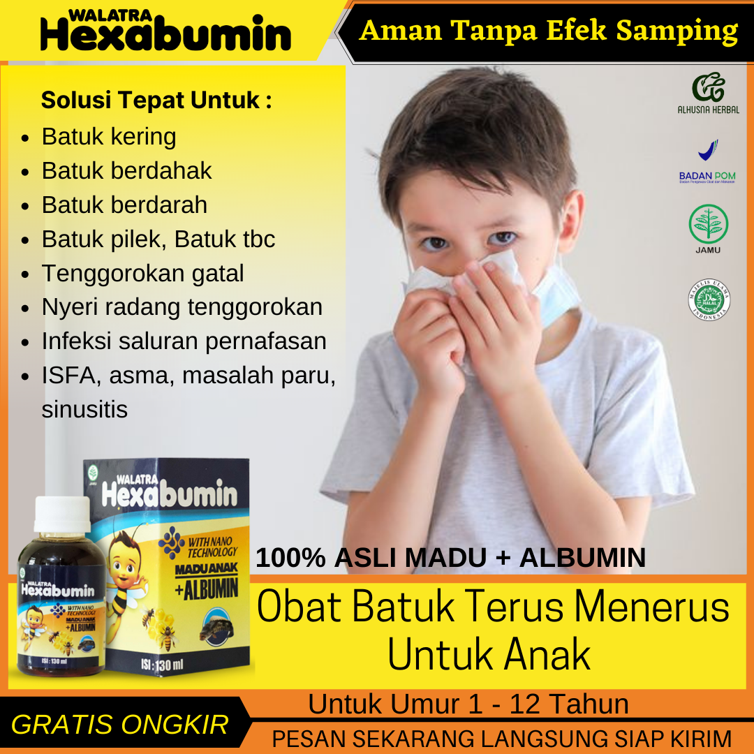 WALATRA HEXABUMIN Obat Batuk Anak 100% ALAMI Solusi Obat batuk kering ...