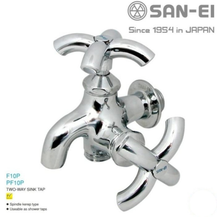 San-Ei Kran Cabang - Kran Air - Kran tembok - two way sink tap F 10 P | Lazada Indonesia