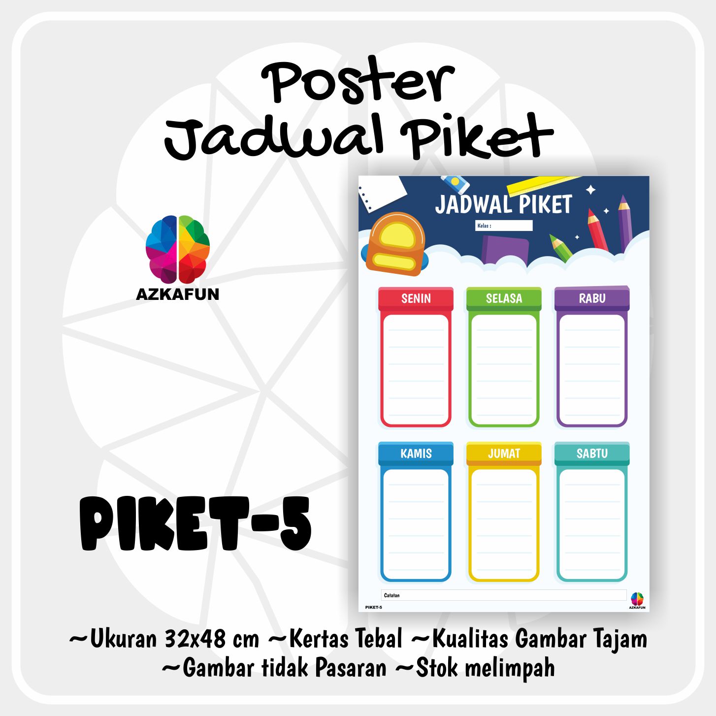 Poster Jadwal Piket - Best seller poster piket sekolah - jadwal piket ...