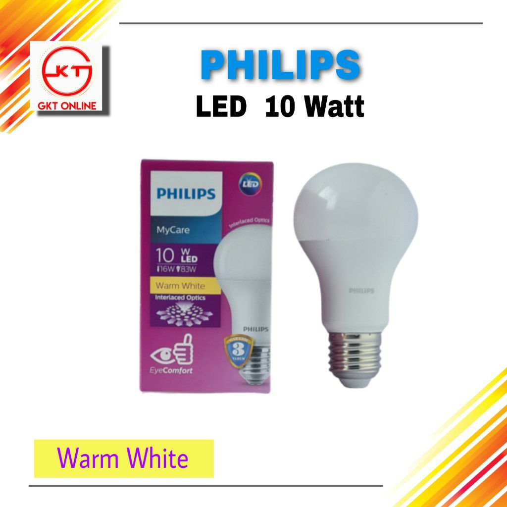 Lampu Philips LED Cahaya Kuning 10 Watt / Bohlam 10 Watt Warm White ...