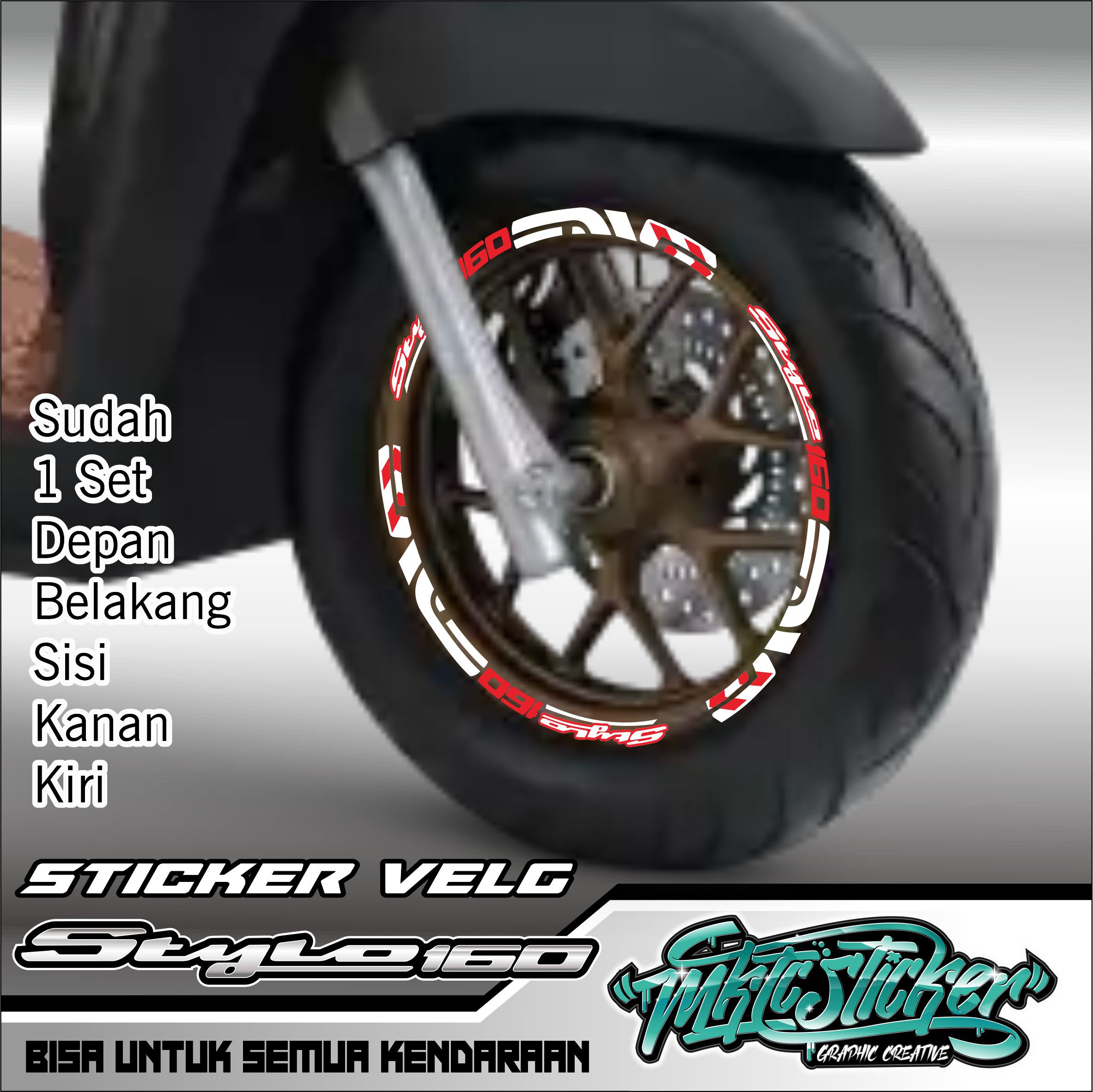 STICKER VELG PELEK HONDA STYLO 160 UNTUK TIPE ABS HITAM DOFF | Lazada ...