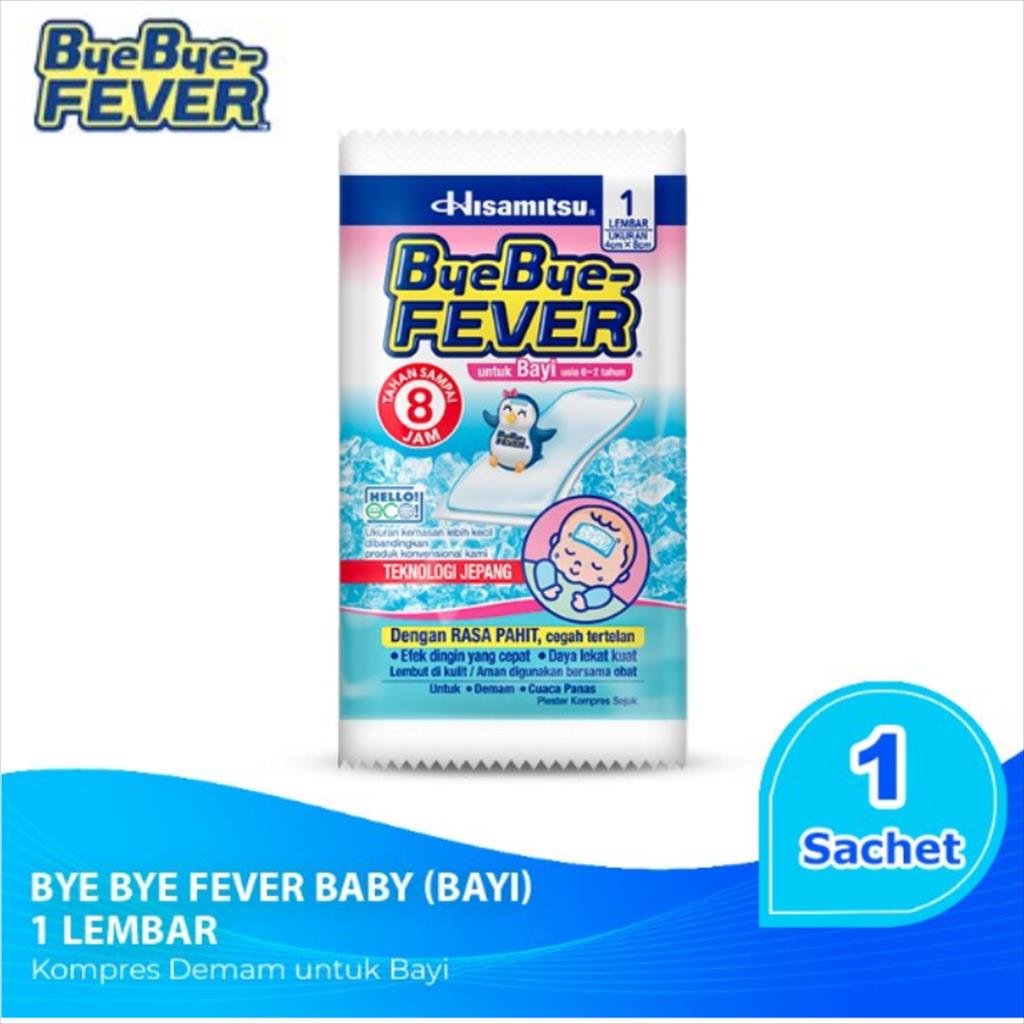 Bye Bye Fever Plester Kompres Demam Penurun Panas Bayi 0-2 Tahun 1 ...
