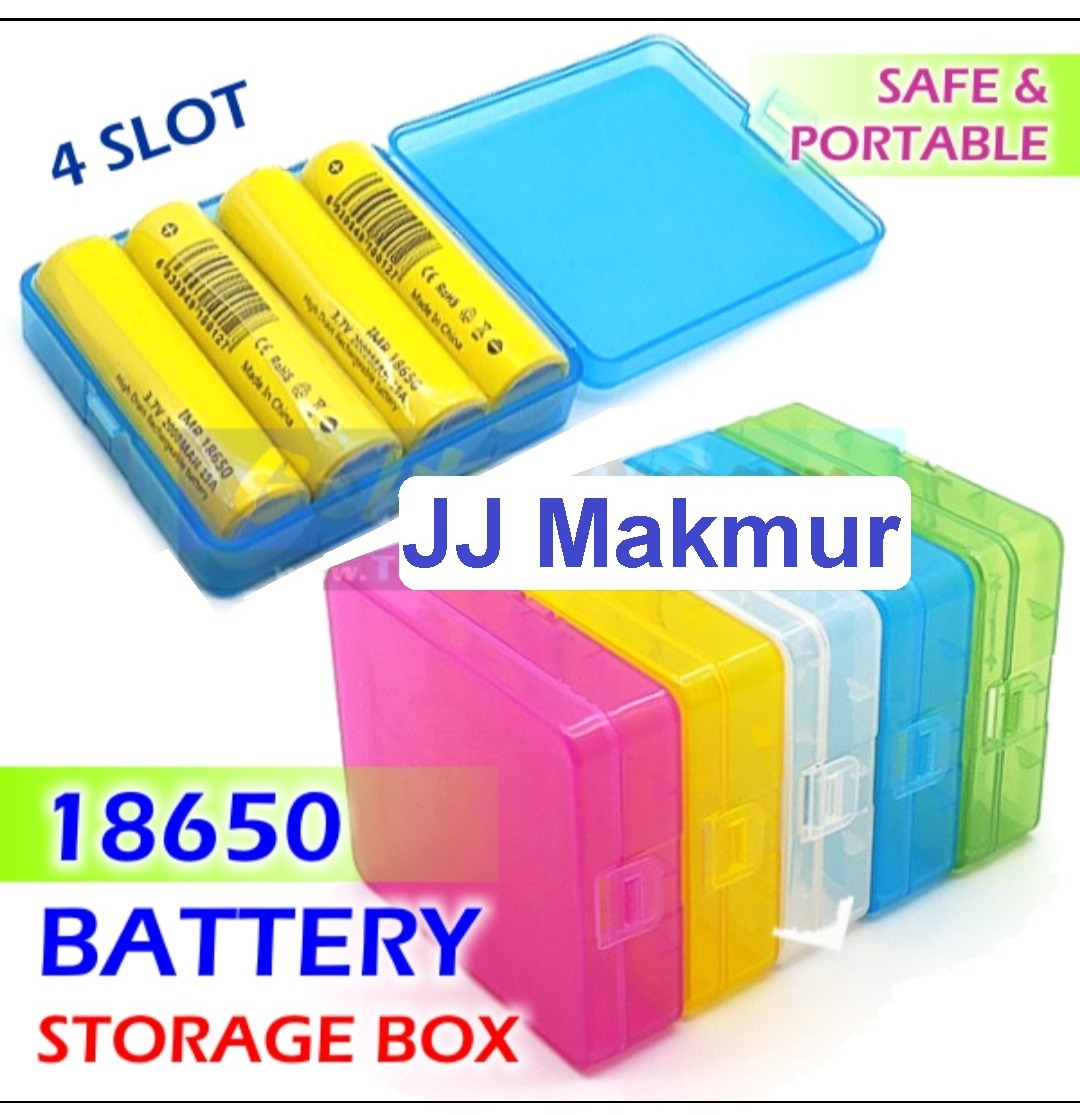 Casing Plastik Kotak Baterai 18650 isi 4pc Batere - Casing Plastic Box ...