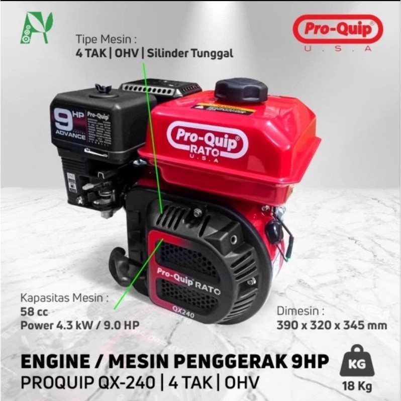 Mesin Penggerak / Engine Proquip QX 240 9 HP | Lazada Indonesia